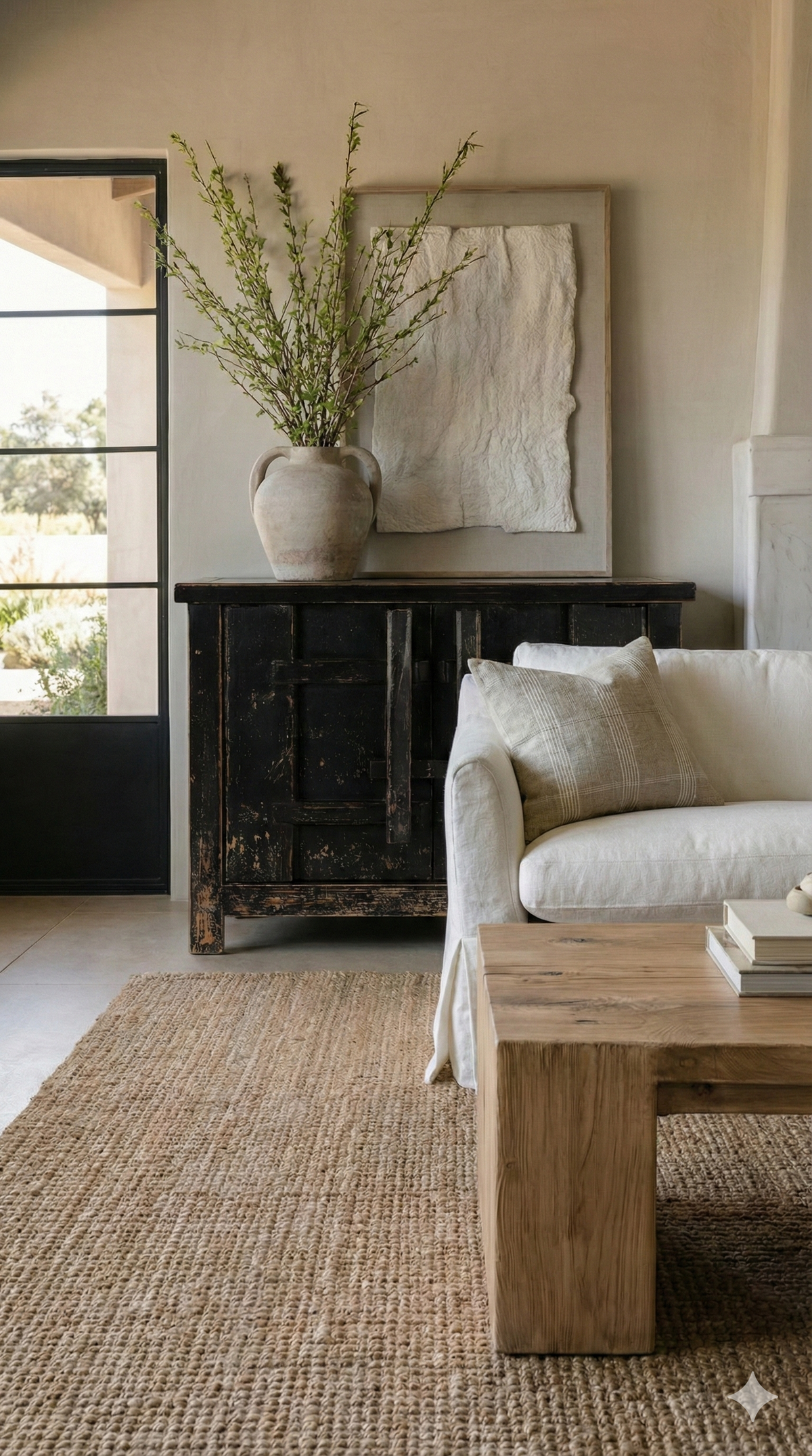 Black Two Door Elm Cabinet | Canggu Home